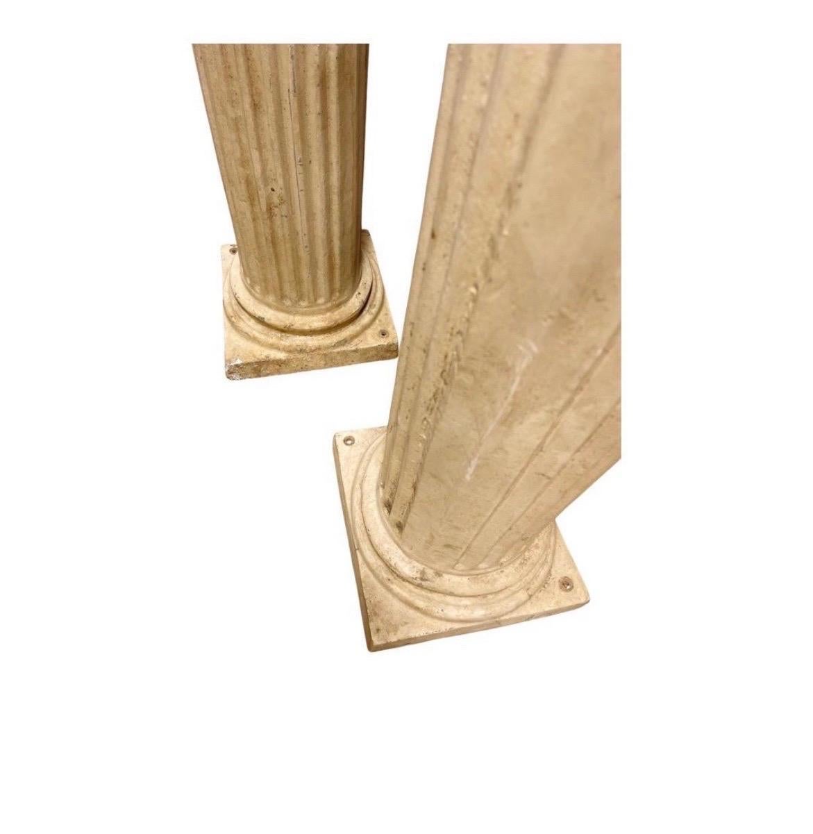 Pair Monumental Antique Cast Metal Corinthian Column Architectural ...