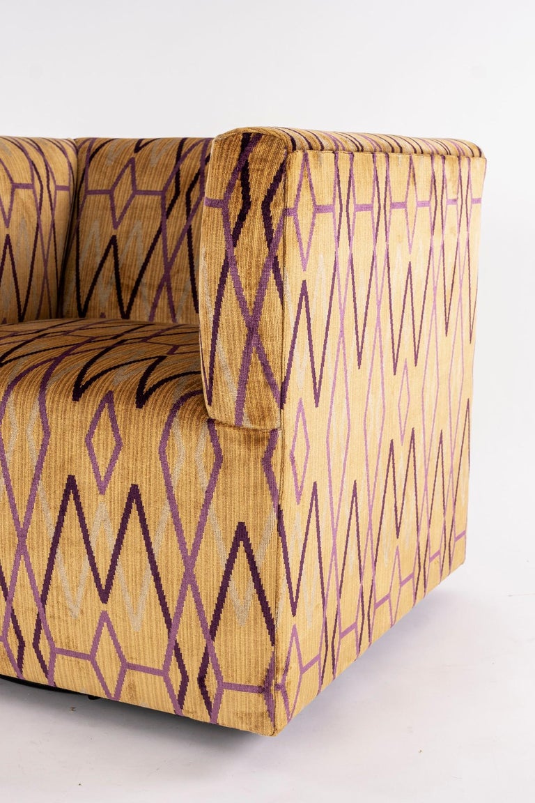 Pair Neisha Crosland Kyoto Trellis Swivel Club Chairs at 1stDibs