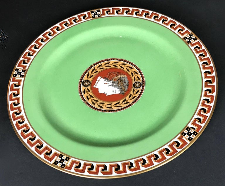 Pair of Neoclassic Empire Revival Limoges Porcelain Decorative Greek ...