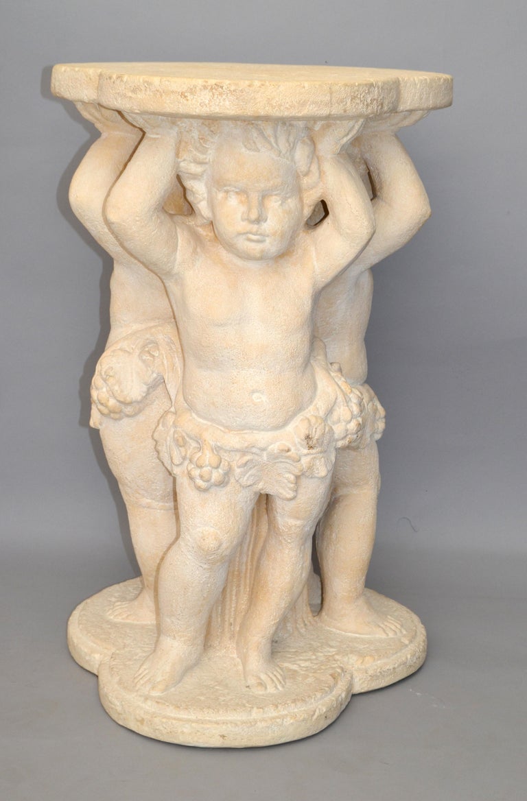 Pair, Neoclassical Angels Pedestal Table Bases, Sculpture Stands ...