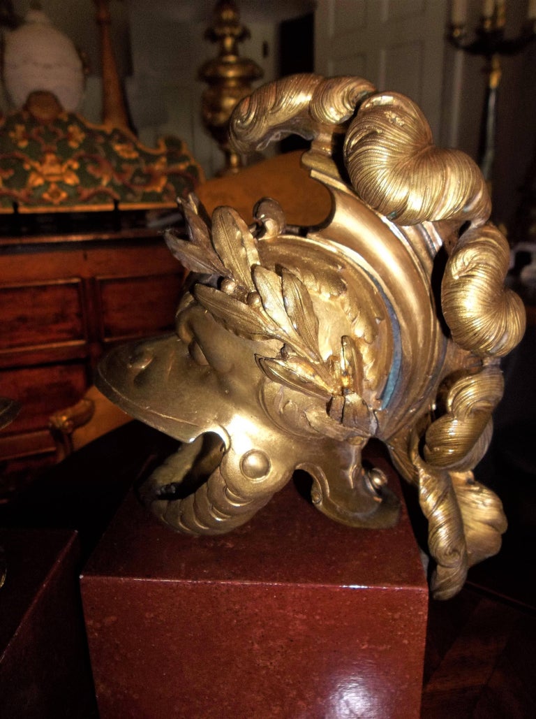 Pair Neoclassical Grand Tours of Gilt Bronze Helmets Now Mounted as ...