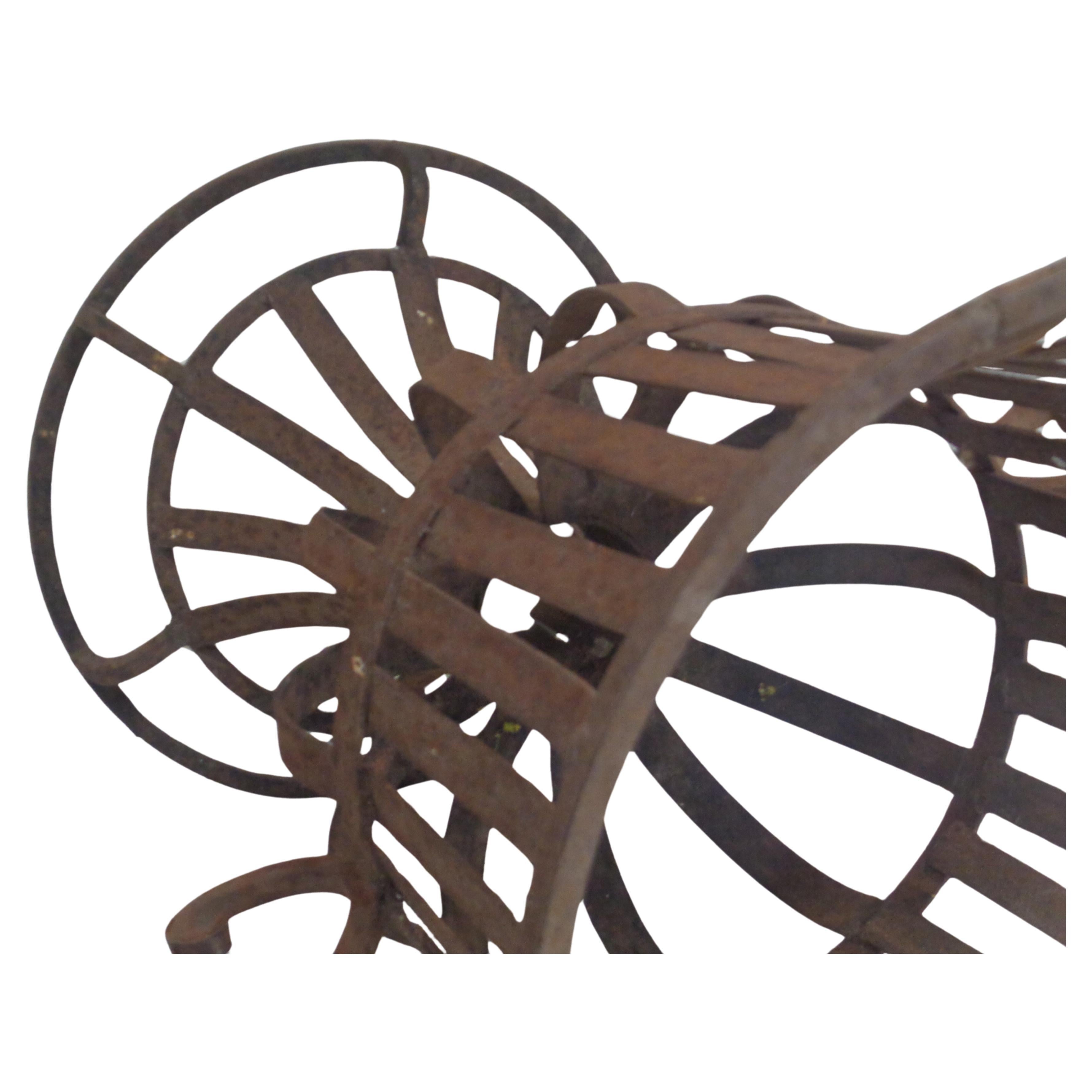 Pair Neoclassical Style Strap Iron Garden Urns, Circa 1970-1980 For ...