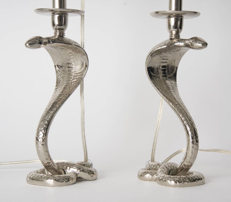 Pair Cobra Table Lamps For Sale at 1stDibs