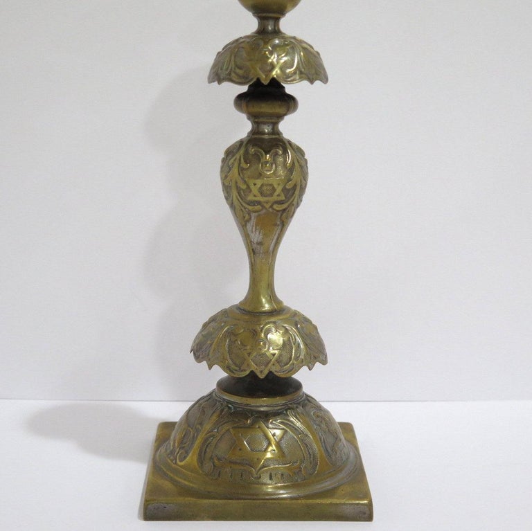 Pair of Bronze Henneberg Warsaw Antique 1908 Star of David Candle ...