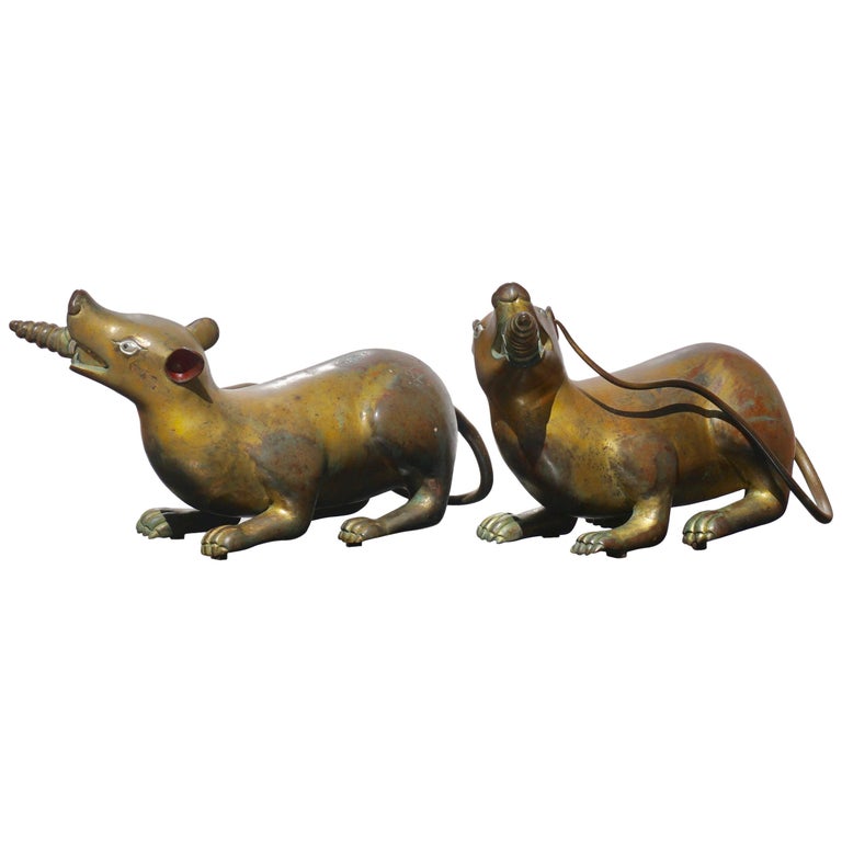 Pair of 16th Century Tibetan Bronze Buddha Ritual Rats at 1stDibs | rat ...