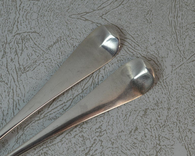 Pair of 1760 English Silver Shell Picture Back Table Spoons For Sale at ...