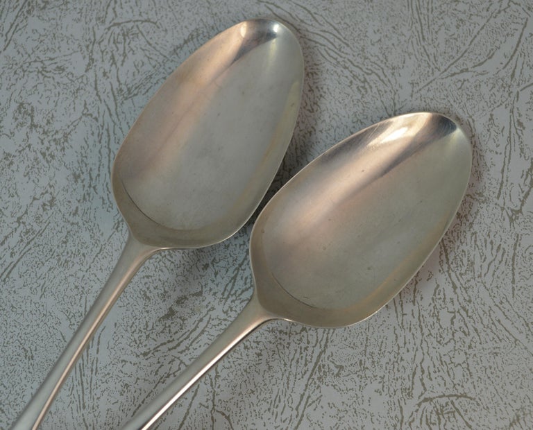 Pair of 1760 English Silver Shell Picture Back Table Spoons For Sale at ...
