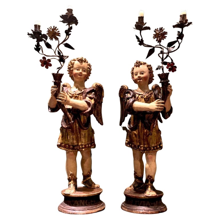 Pair of 17th Century Angels For Sale at 1stDibs
