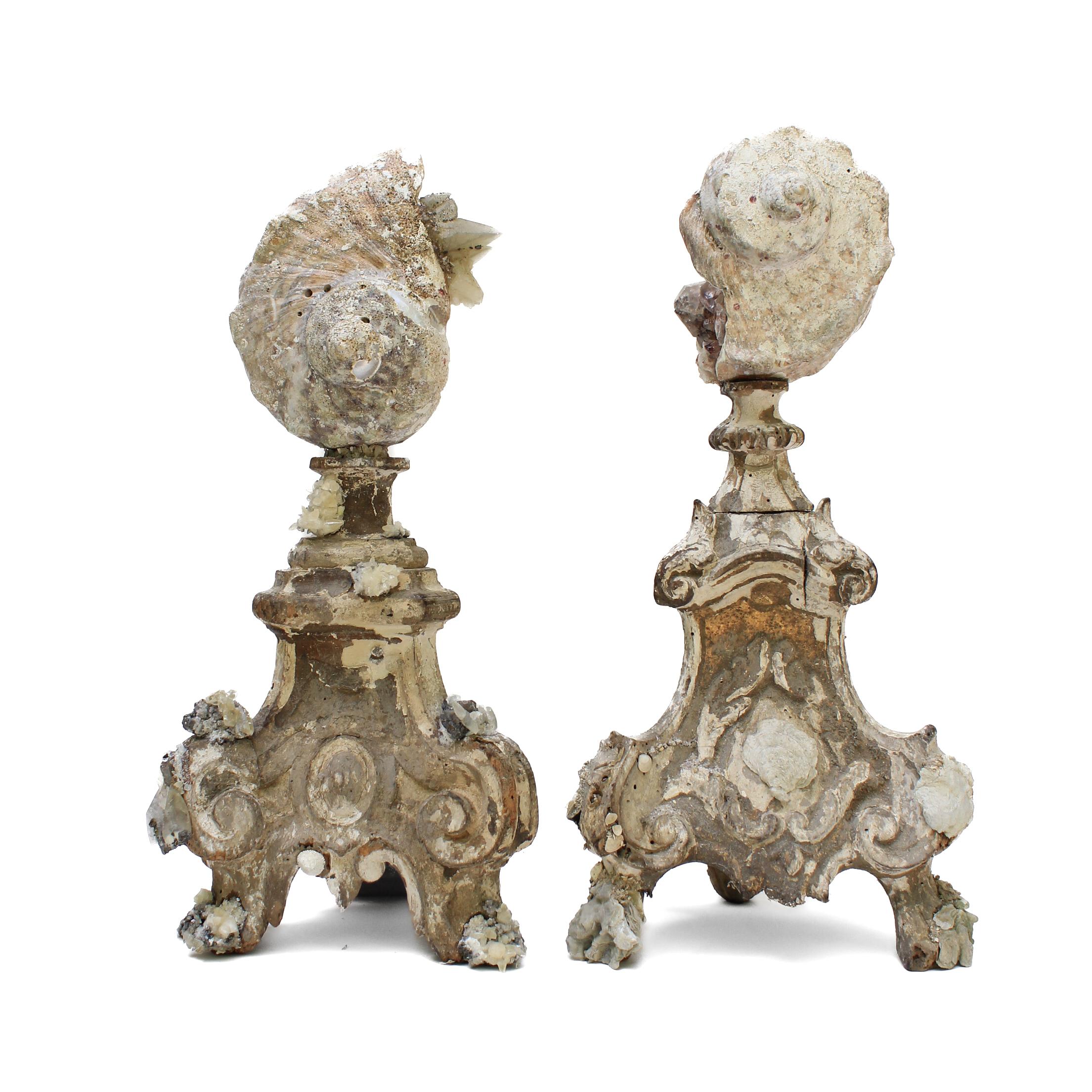 Pair of 17th Century 'Florence Fragments' with Fossil Shells and ...