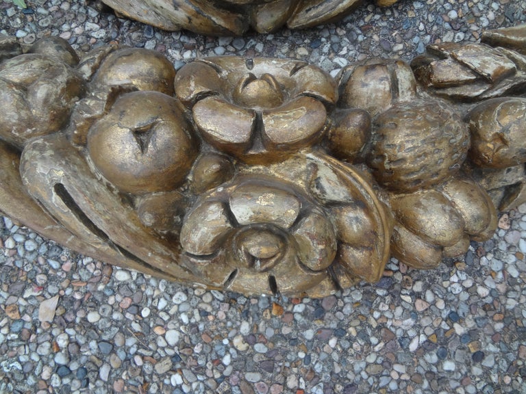 Pair of 17th Century Italian Carved Fruit Swag Architectural Elements ...