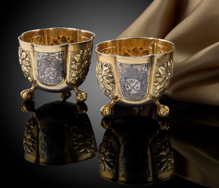 Pair of 17th Century Russian Silver Vodka Cups at 1stDibs