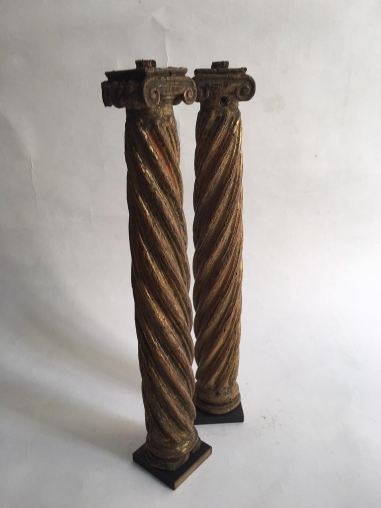 Pair of 17th Century Spanish Carved Wood Columns at 1stDibs | spanish ...