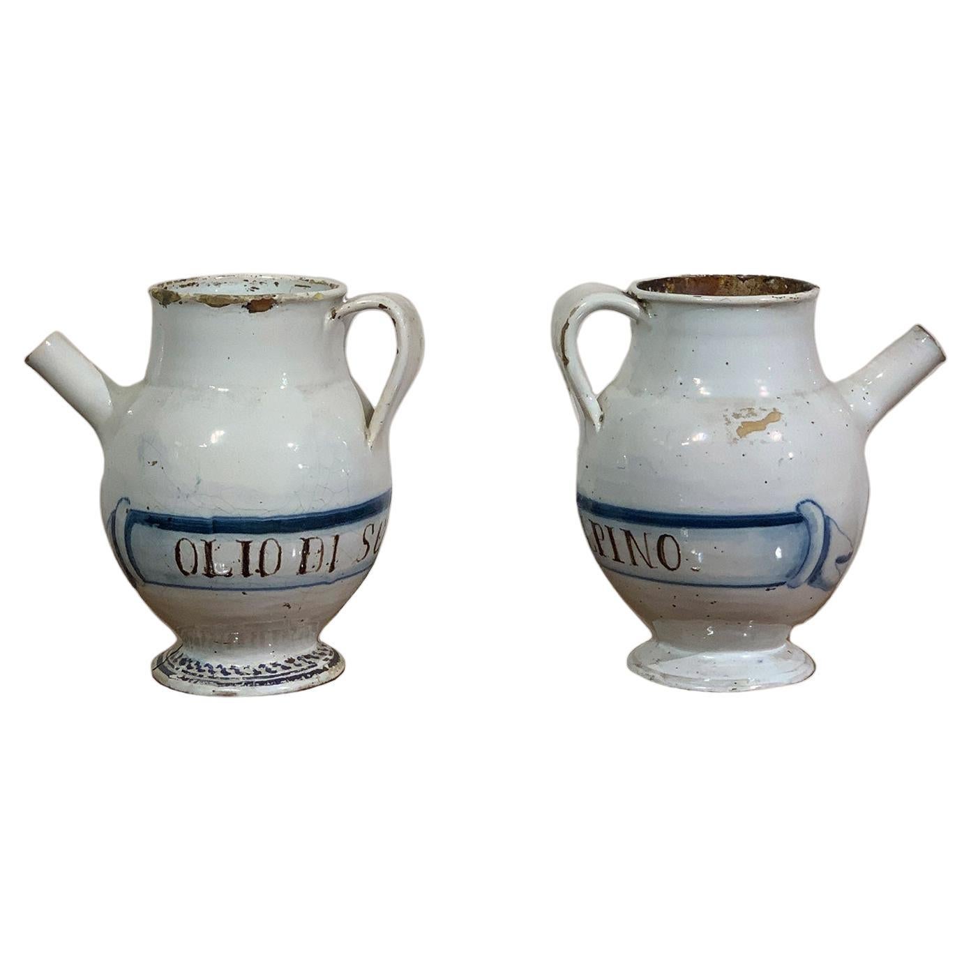 Pair of 17th Century Maiolica Vases Featuring Dominican Saints For Sale ...