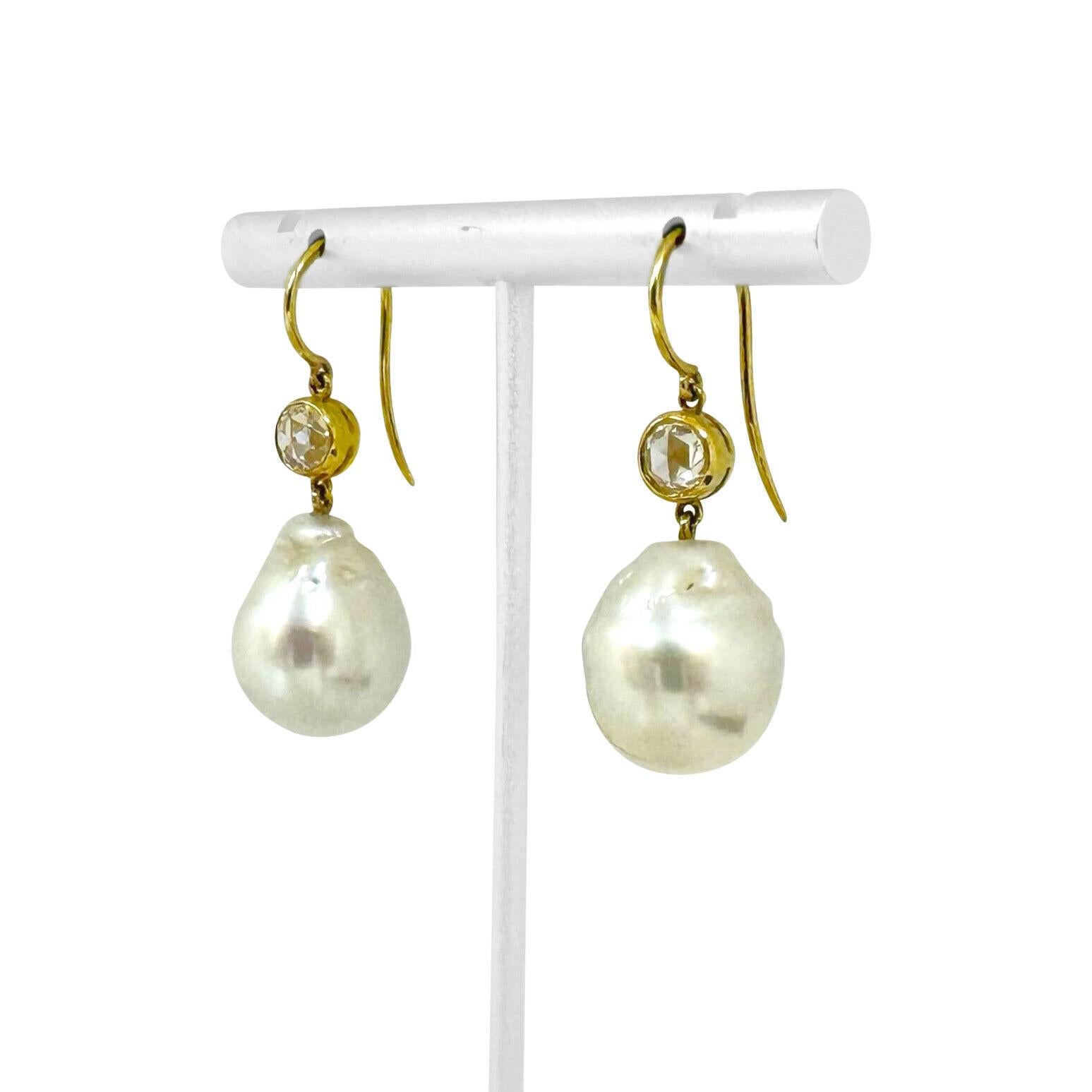 Mikimoto 18 Karat Yellow Gold and 15mm Mabe Pearls Earclips For Sale at ...