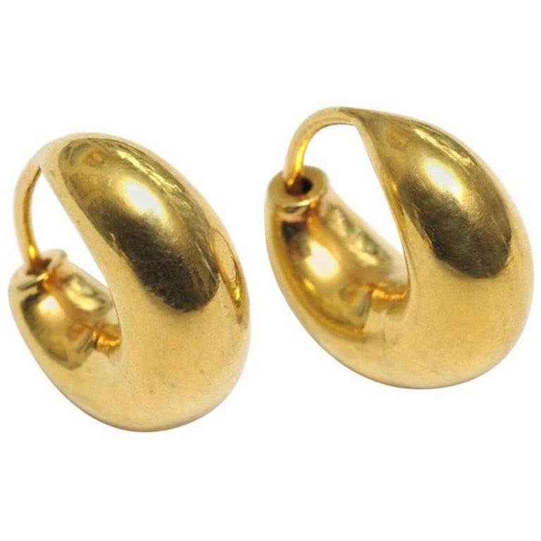 Pair of 18K Gold Hoops For Sale at 1stDibs