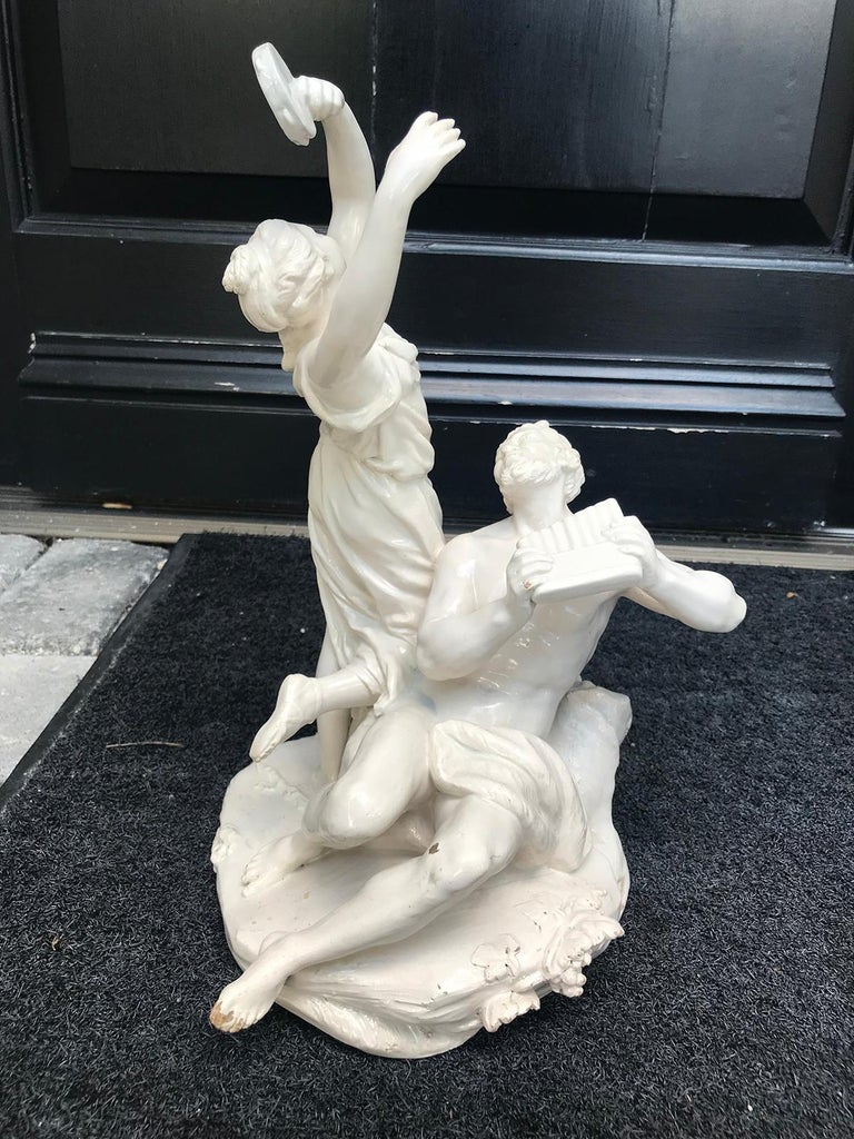 Pair of 18th-19th Century Continental White Porcelain Figures at 1stDibs