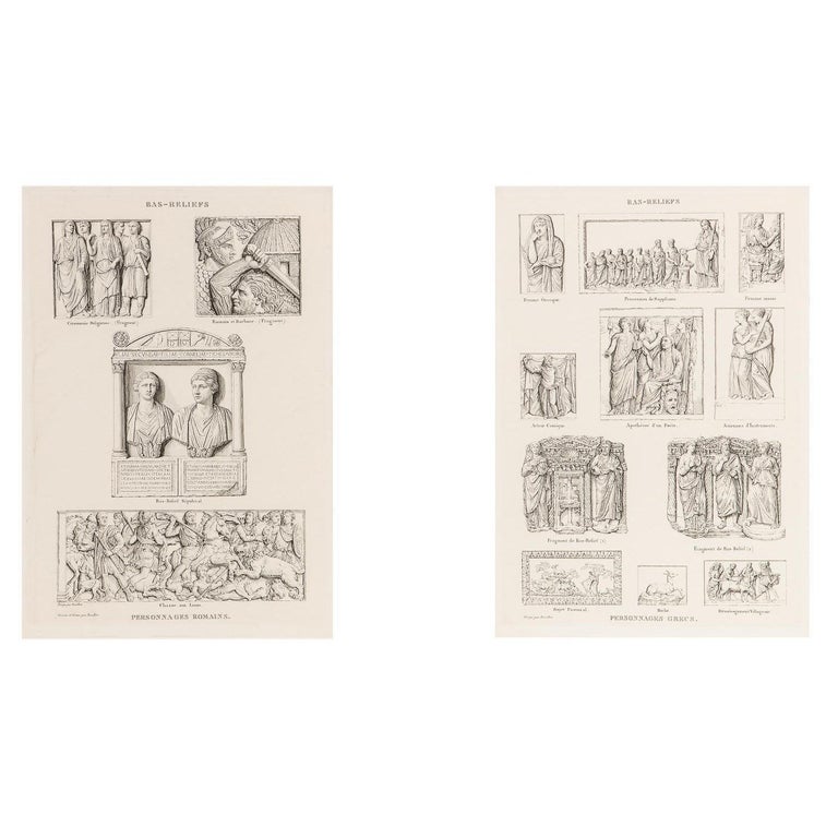 Pair of 18th C Style Pierre Bouillon Engraving Prints of Roman and ...