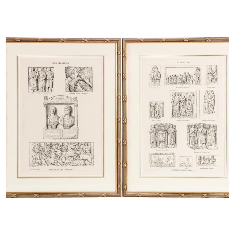 Pair of 18th C Style Pierre Bouillon Engraving Prints of Roman and ...