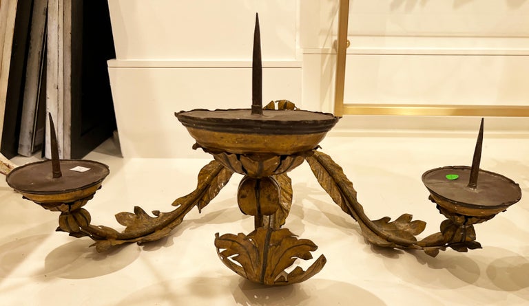 Pair of Sconces, 18th Century, 3 Arm For Sale at 1stDibs