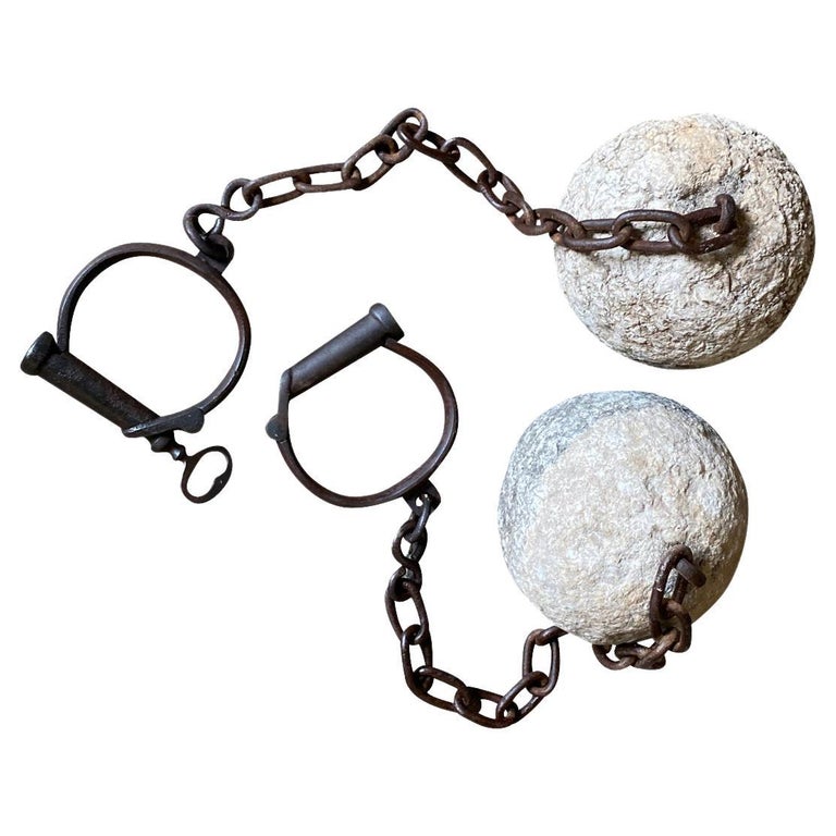 Pair of 18th Century Ball and Chain For Sale at 1stDibs