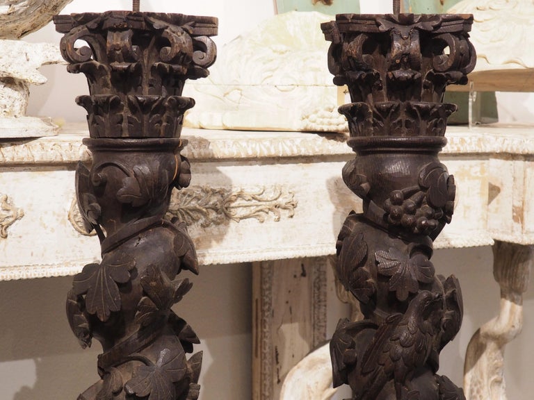 Pair of 18th Century Carved Chestnut Solomonic Columns from Portugal ...