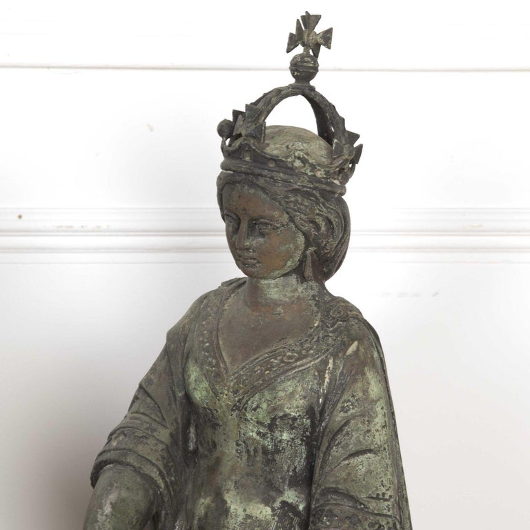 Pair of 18th Century Cast Copper Statues For Sale at 1stDibs