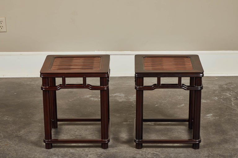 Pair of 18th Century Chinese Iron Wood Tables W/ Slated Bamboo Tops at ...