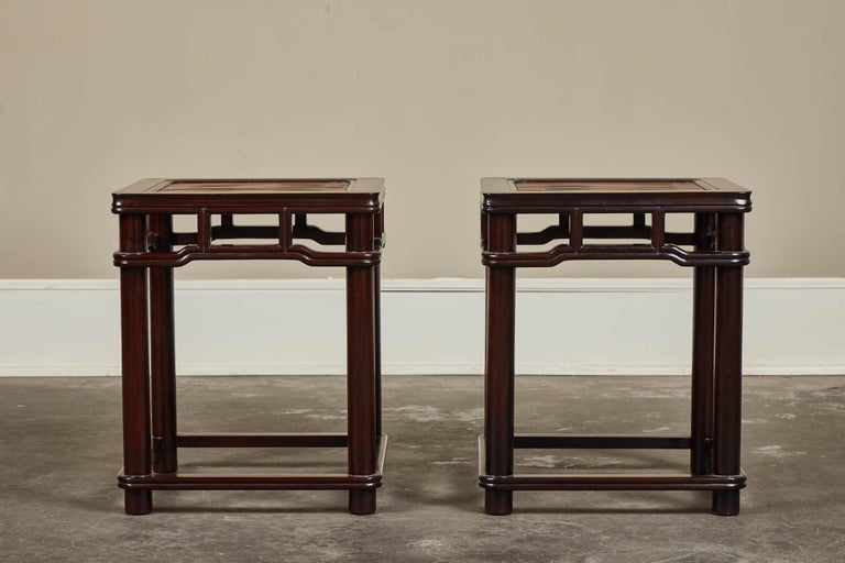 Pair of 18th Century Chinese Iron Wood Tables W/ Slated Bamboo Tops at ...