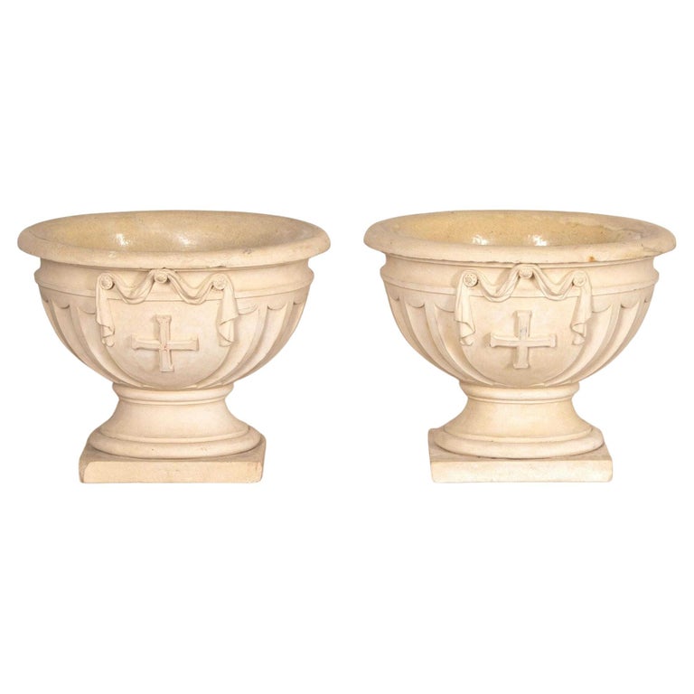 Pair of 18th Century Coade Stone Gothic Stoops For Sale at 1stDibs