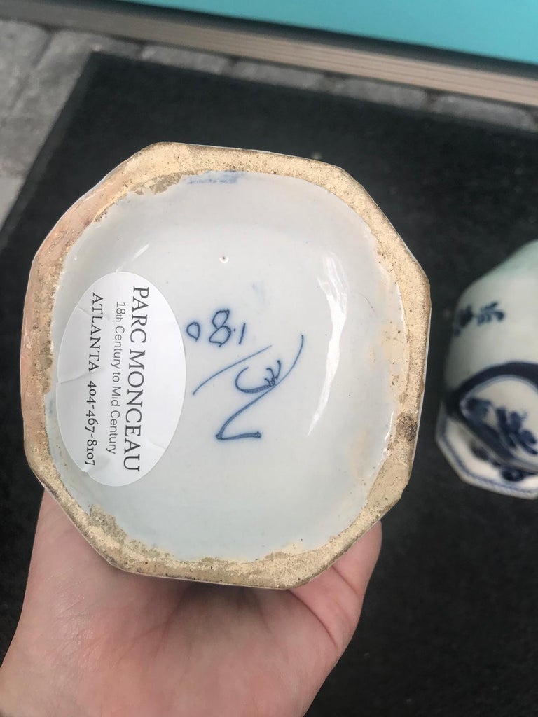 Pair of 18th Century Delft Urns, Signed at 1stDibs