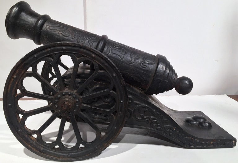 Pair of 18th Century French Patinated Decorative Wrought Iron Cannons ...