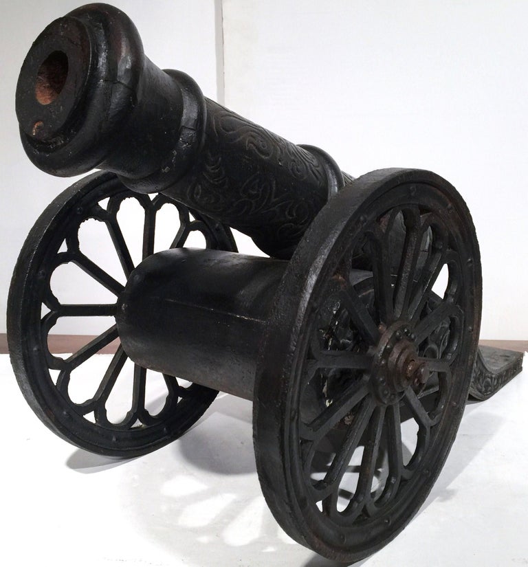 Pair of 18th Century French Patinated Decorative Wrought Iron Cannons ...