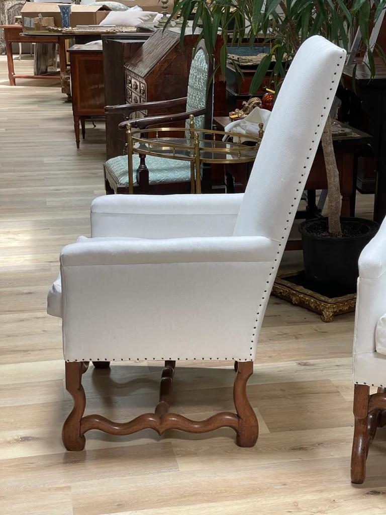Pair of 18th Century French Walnut Os de Mouton Library Chairs at 1stDibs
