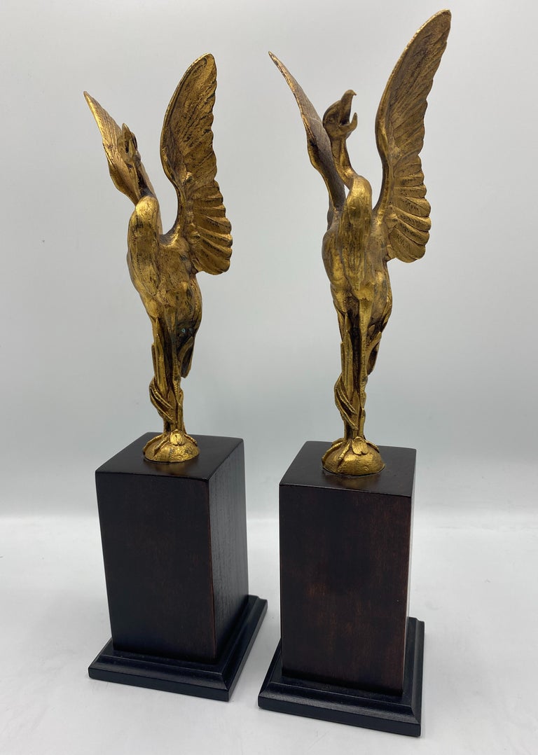 Pair of Late 18th Century Gilt Metal Phoenix Bird Sculptures with ...
