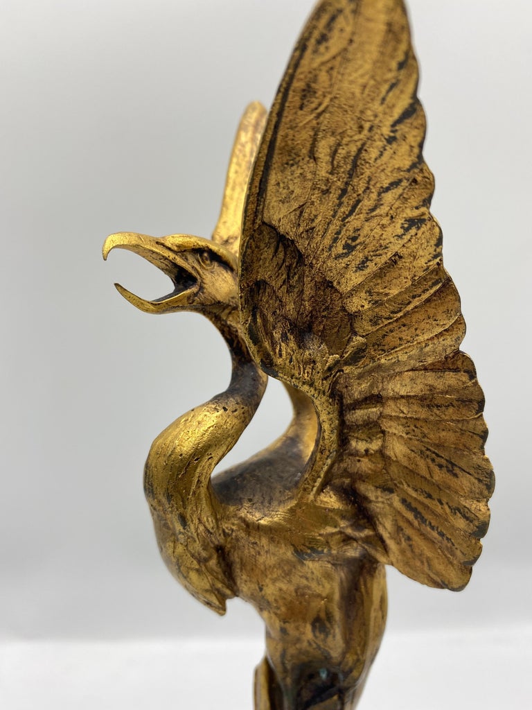 Pair of Late 18th Century Gilt Metal Phoenix Bird Sculptures with ...