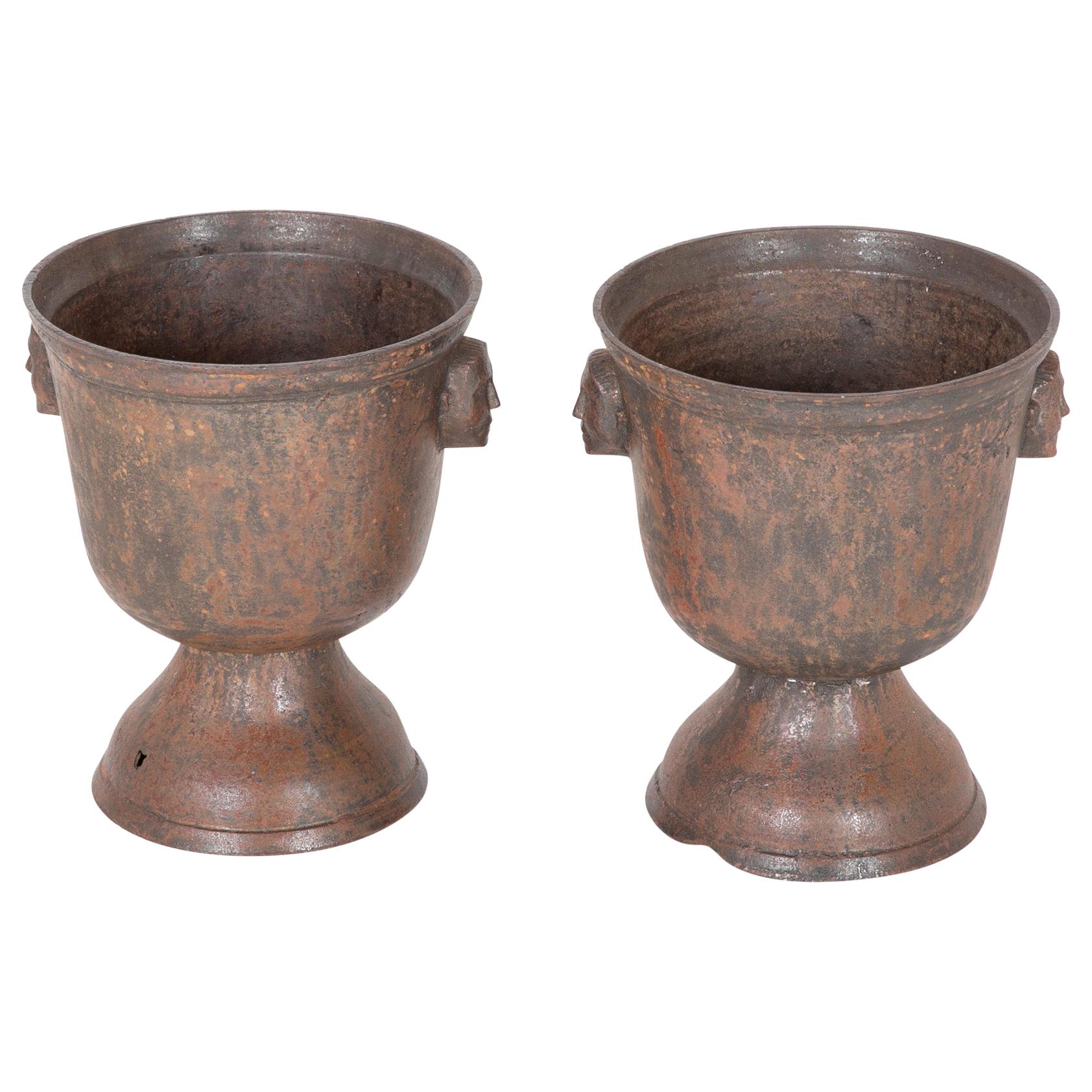 Pair of 18th Century Half-Urn Carved Wood Decorations For Sale at 1stDibs