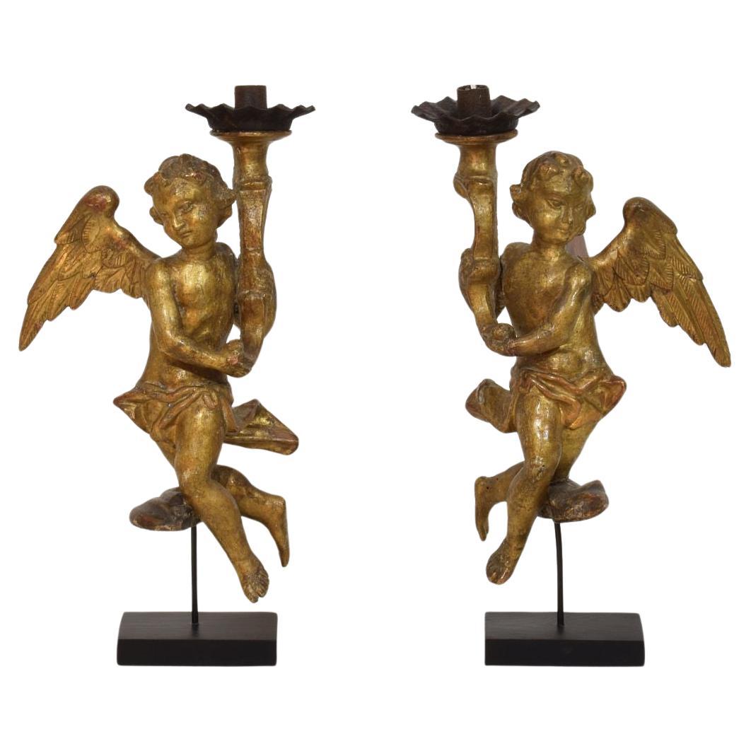Pair of 18th Century Italian Baroque Angels with Candleholders For Sale ...