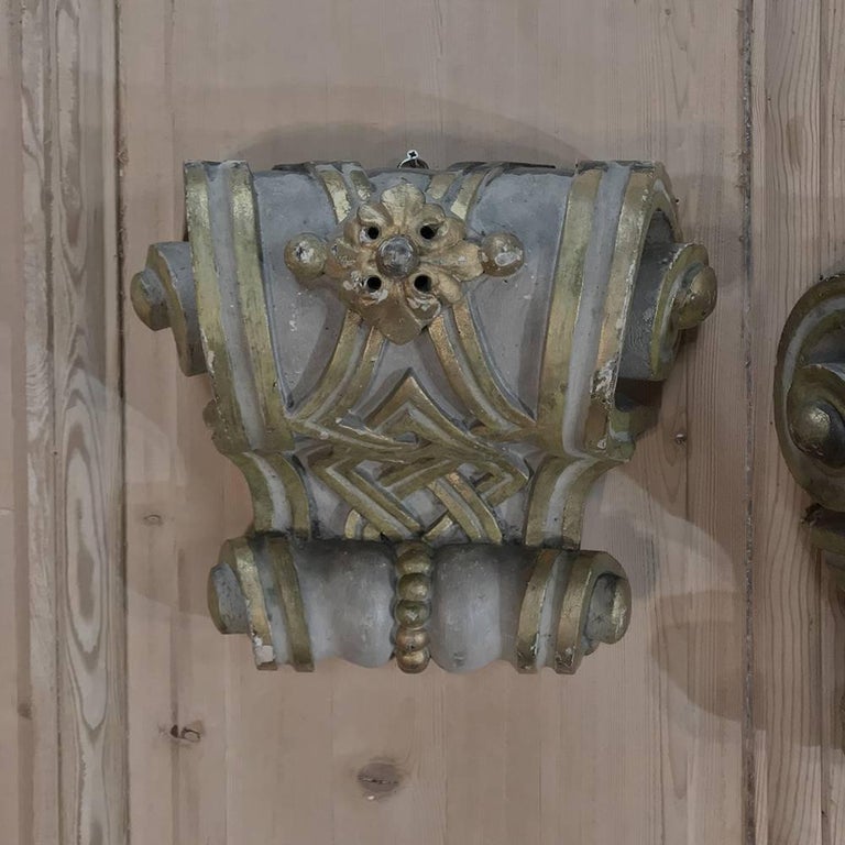 Pair of 19th Century Italian Baroque Carved Wood and Hand Painted ...