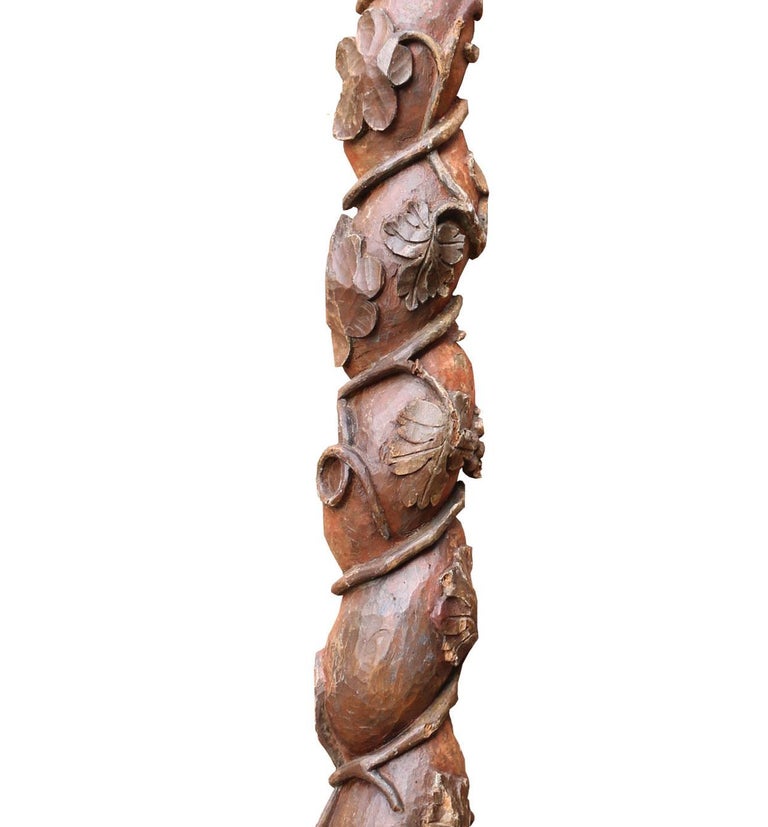 Pair of 18th Century Italian Carved Solomonic Half Columns at 1stDibs