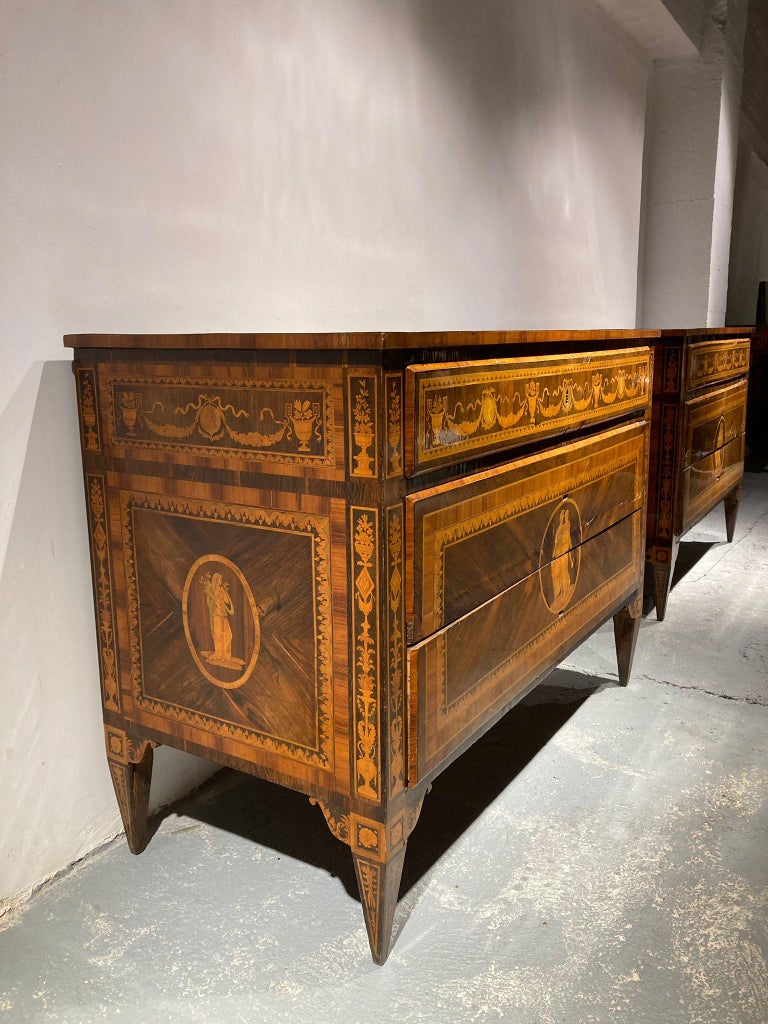 Pair of 18th Century Italian Chest of Drawers For Sale at 1stDibs