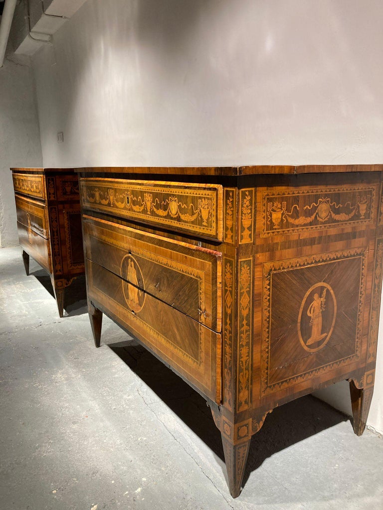 Pair of 18th Century Italian Chest of Drawers For Sale at 1stDibs