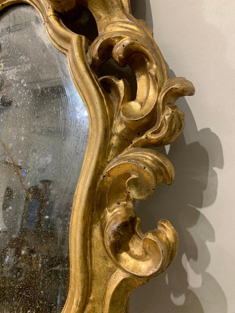 Pair of 18th Century Mirrors with Tuscan Shelf For Sale at 1stDibs