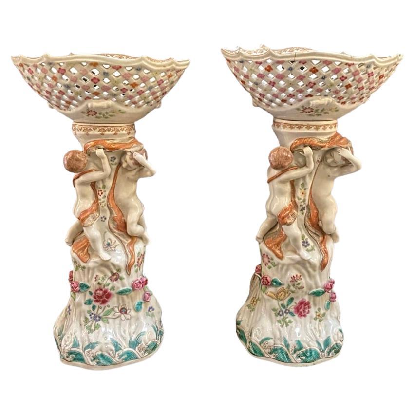 Pair of 18th Century Rococo Chinese Export Porcelain Centerpieces or ...