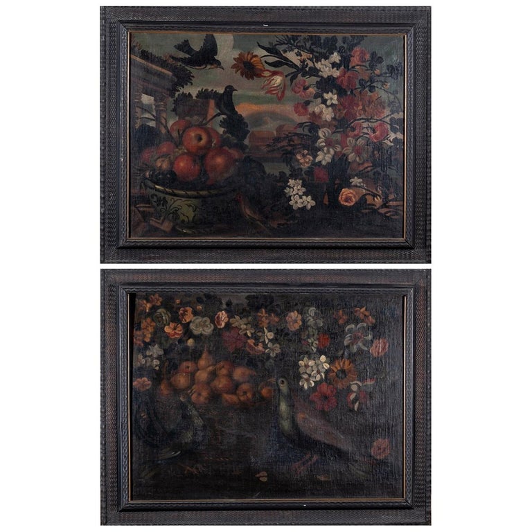 Pair of 18th Century Spanish Anonymous "Bodegón" Still Life Oil Canvas ...