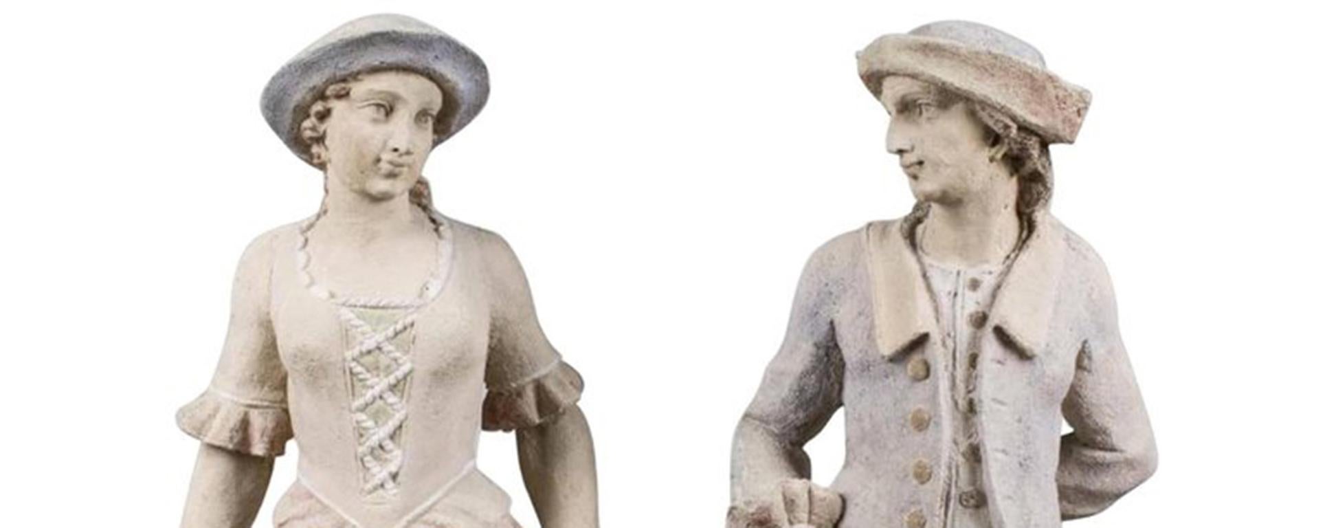 Pair of 18th Century Style Garden Statues at 1stDibs