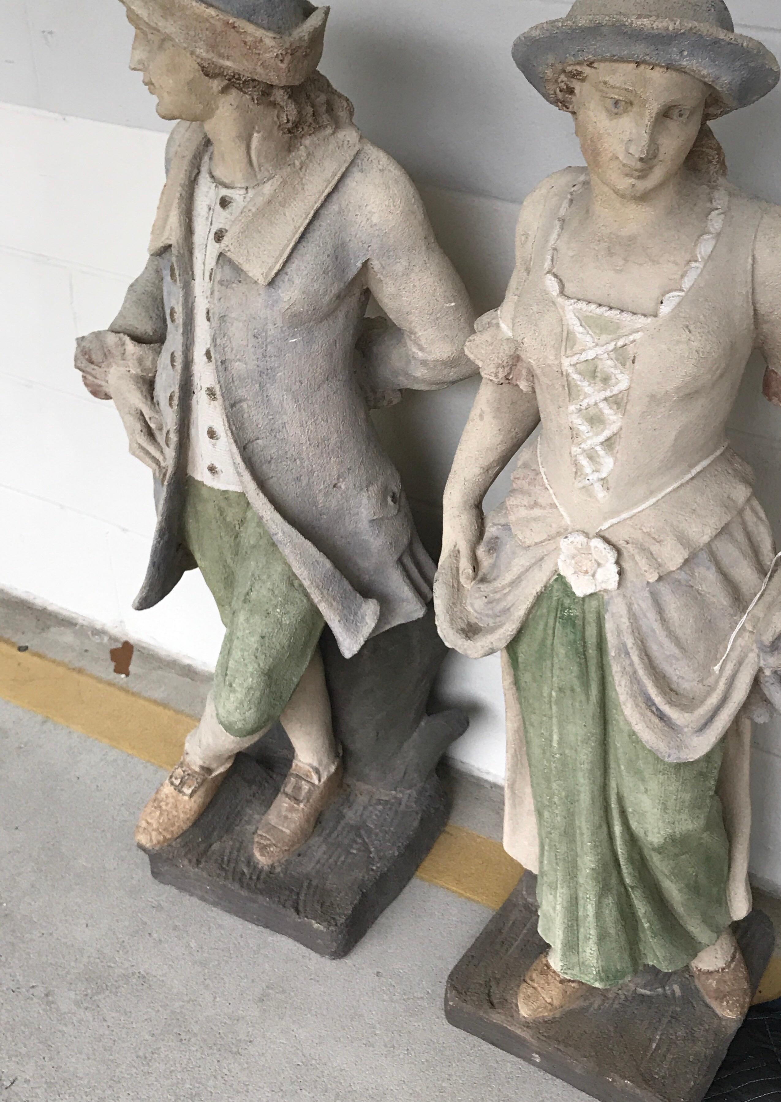 Pair of 18th Century Style Garden Statues at 1stDibs