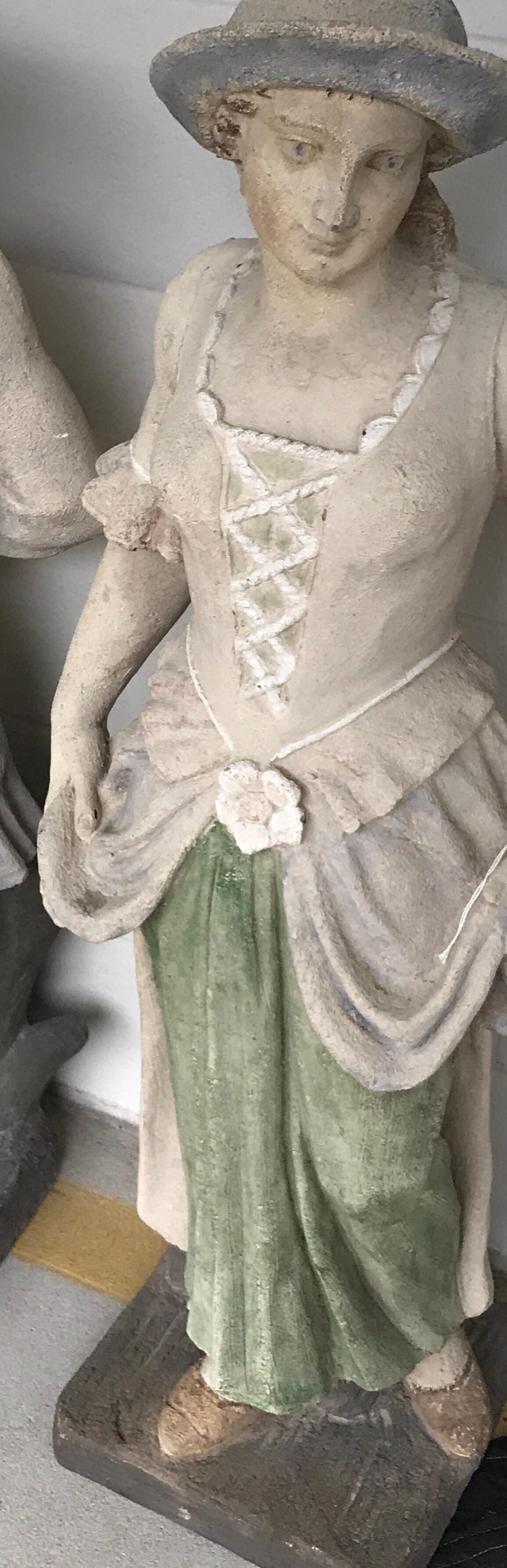 Pair of 18th Century Style Garden Statues at 1stDibs