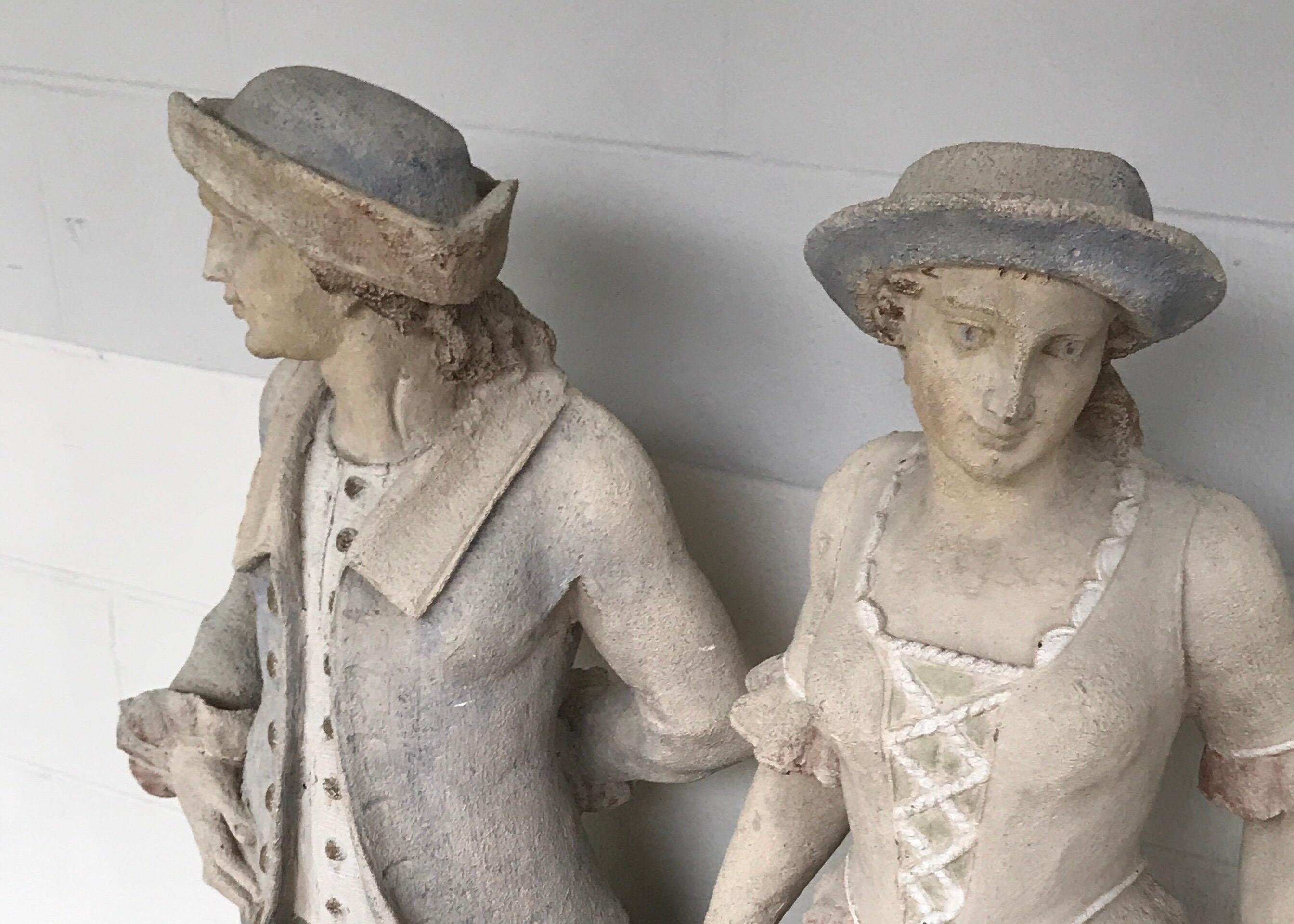 Pair of 18th Century Style Garden Statues at 1stDibs