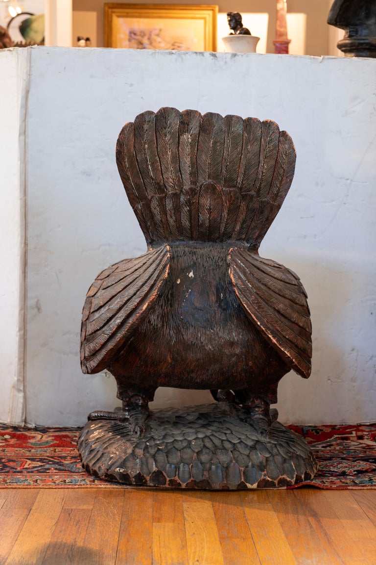 Pair of 18th Century Venetian Carved Eagle Chairs or Benches For Sale ...