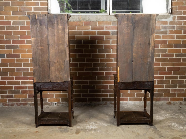 Pair of 18th Century Welsh Cupboards with Open Shelves and Single ...